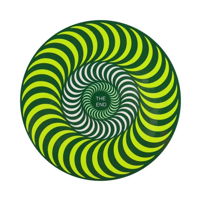 Spitfire Tri-Color Swirl Neon Green Sticker 14cms | Kyoto Skateshop